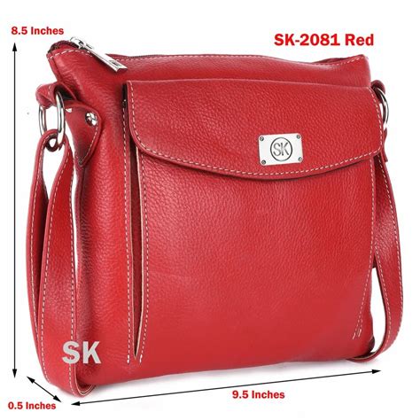 Women Red S K Leather Ladies Brown Designer Sling Bag At Rs 650 In Kolkata