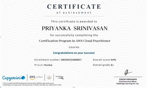 Aws Cloudpractitioner Cloudcomputing Learningjourney Awscertified Priyanka Srinivasan