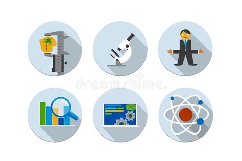 Flat Design Vector Illustration Six Icons Set Stock Vector