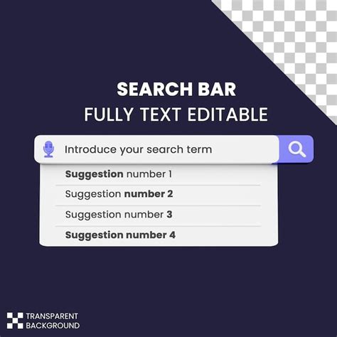 Premium Psd Search Bar Design Element In 3d Rendering
