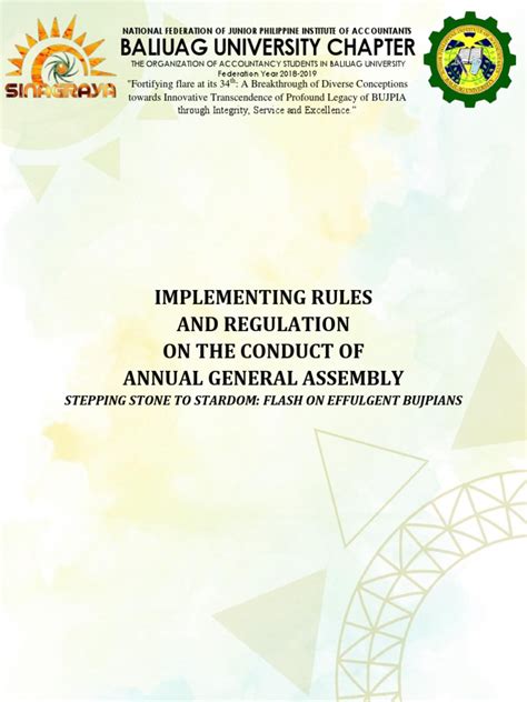 Annual General Assembly Implementing Rules And Regulations Pdf Singing