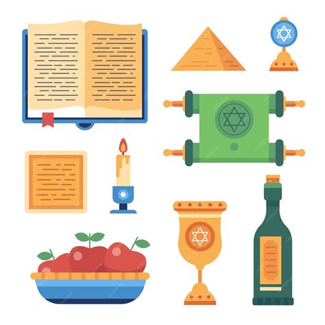 Free Vector Flat Passover Elements Collection