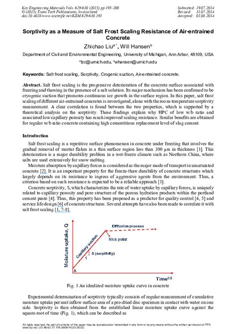 pdf sorptivity as a measure of salt frost scaling resistance of air