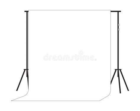 Chromakey Screen On Rack Black And White 2d Line Cartoon Object Stock