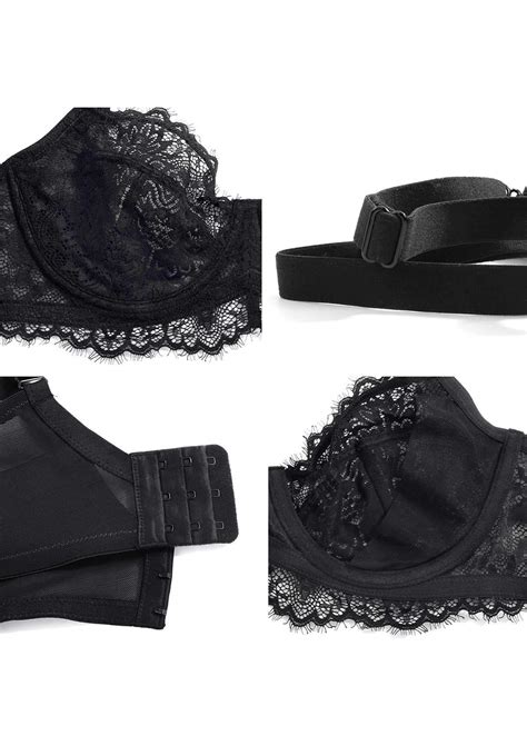 Sunflower Black Unlined Underwire Lace Bra Set Hsia