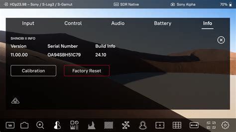 Info Menu Support Atomos