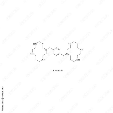 Plerixafor Flat Skeletal Molecular Structure Cxcr4 Antagonist Drug Used