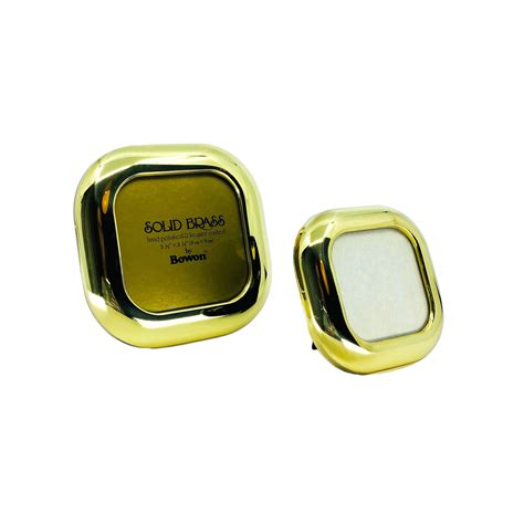 Vintage Solid Brass Rounded Edge Square Frames Pair The Thriftocrat