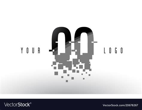 Qq Q Pixel Letter Logo With Digital Shattered Vector Image