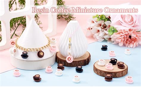 Craftdady 40 Pcs Mini Resin Coffee Cup Miniature Tiny Fake