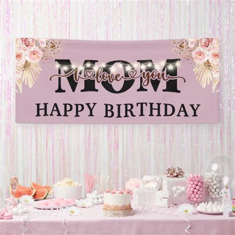 Happy Birthday Mom Party Banner Zazzle