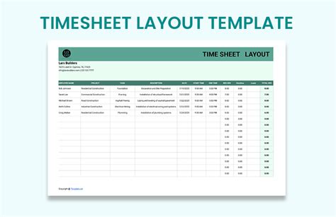 Timesheet Layout Template In Excel Google Sheets Download Template Net