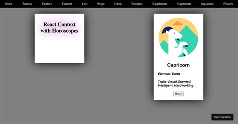 horoscope project codesandbox
