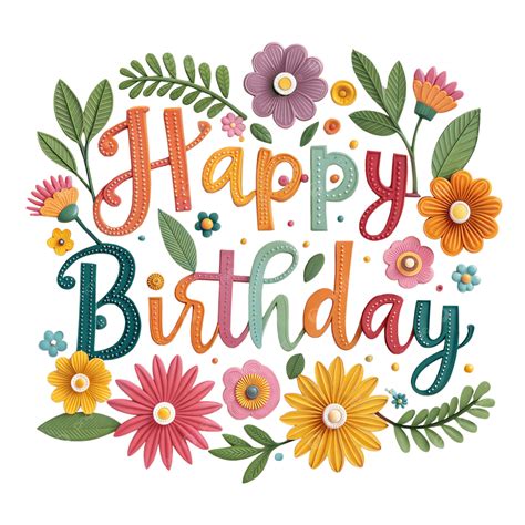 Happy Birthday Floral Greeting Card 3d Render Birthday Card Floral