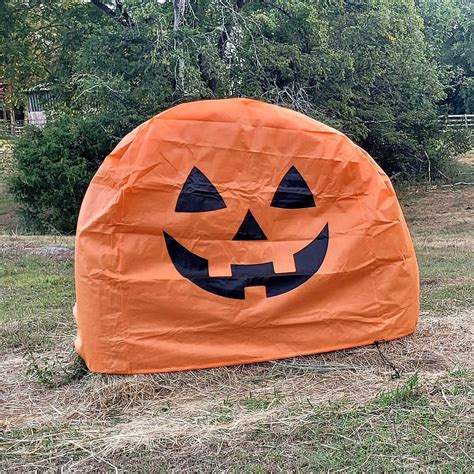 Halloween Jack O Lantern Pumpkin Hay Bale Cover The Green Head