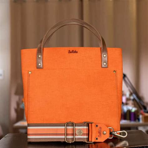Soretro Verdura Perfect Fyg Leather Crossbody Tote La Tela Arancione