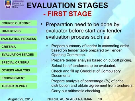 Tender Evaluation Procedure Ppt