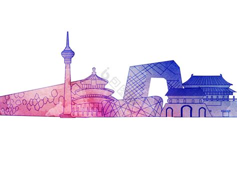 北京地标建筑剪影png下载 包图网