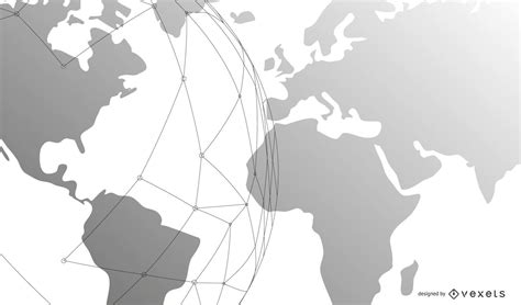 Template Business Background With Globe And Lines Vector Download