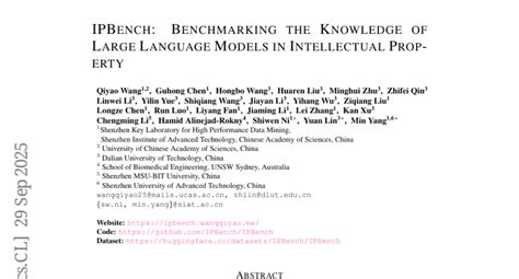 Ipbench Benchmarking The Knowledge Of Large Language Models In Intellectual Property Ai For