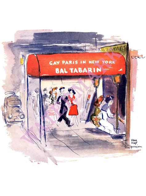 Bal Tabarin New York 1950s Vintage Menu Art