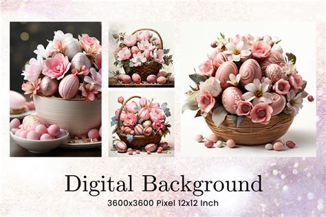 Easter Egg Flower Background Backdrop Graphic By Sistadesign29
