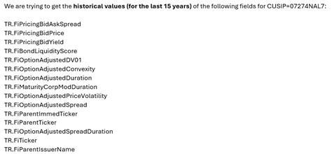 How Can We Know Which Fields Are Available For Returning Time Stamps