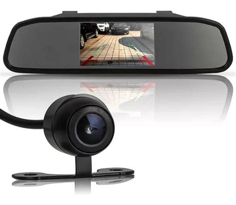 Kit Retrovisor Automotivo Tela 4 Câmera De Ré A Prova Dágua Mercadolivre