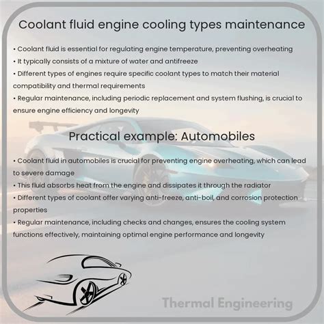 Coolant Fluid Engine Cooling Types And Maintenance