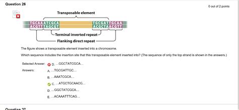 Solved Which Sequence Includes The Insertion Site That This