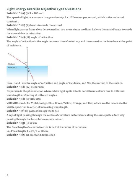 Class 8 Physics Light Energy Pdf Mirror Refraction