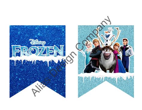 Printable Frozen Banner Frozen Birthday Happy Birthday Banner Elsa Party Printable Frozen Movie