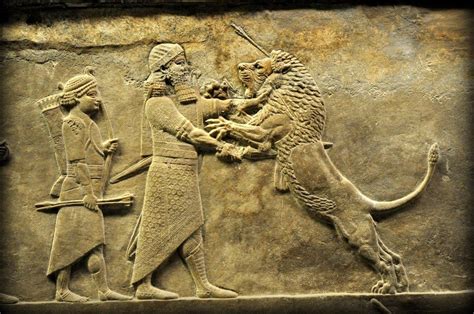 King Ashurnasirpal Ii Killing Lions