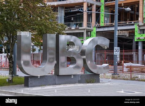 Iconic Ubc The University Of British Columbia Sign Surrounded By