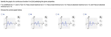 solved identify the graph of a continuous function f on
