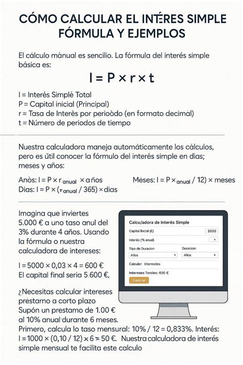 Calculadora De Interés Simple Online ※ Rápida Y Visual