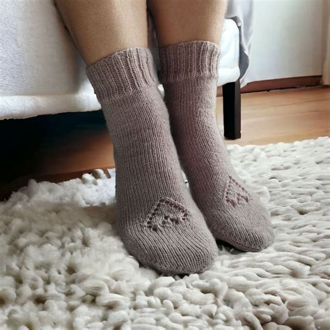 Hand Knitted Cute Wool Socks For Women Stylish Ruffled Socks Perfect Valentine Socks For Her Etsy
