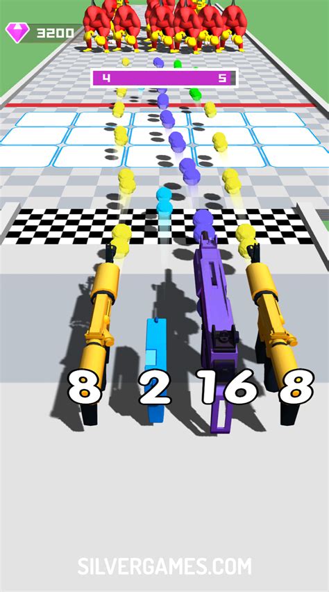 Merge 2048 Gun Rush Chơi Trực Tuyến Trên Silvergames 🕹️