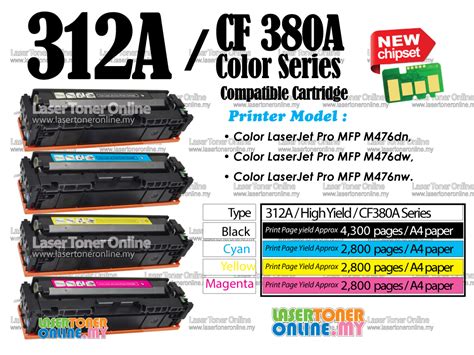 Compatible To H Cf380a 312a Cf381a Cf382a Cf383a Color Laserjet Pro