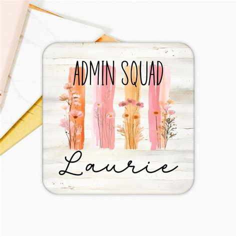 Personalized Admin Squad Coaster Trendy Office Desk T