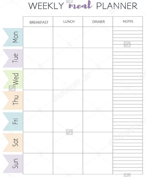 Meal Planning Calendar Template Artofit