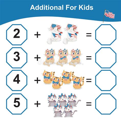 Mathematic Counting Worksheet With Usa Independence Day Theme Math