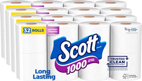 Scott 1000 Sheets Per Roll Toilet Paper Bath Tissue 20 Rolls Health And Household