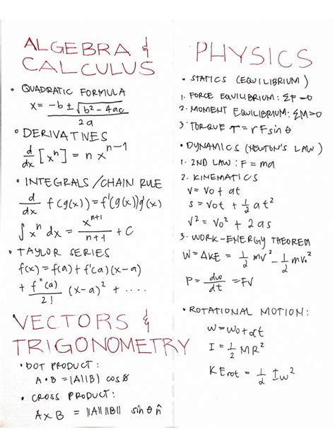 Basic Static Dynamics Formula Pdf