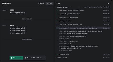 realtime api [transcription failed] using playground mode bugs openai developer forum