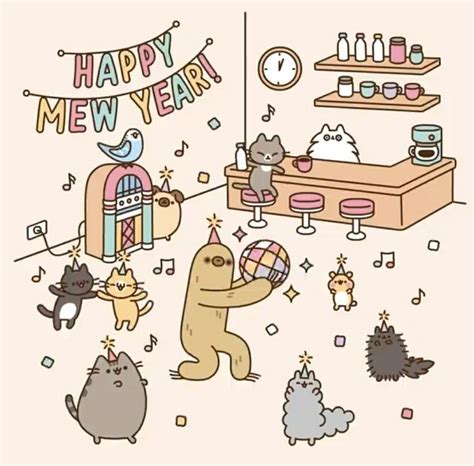 Pusheen Happy New Year Pusheen Fireworks Pusheen New Year Pusheen
