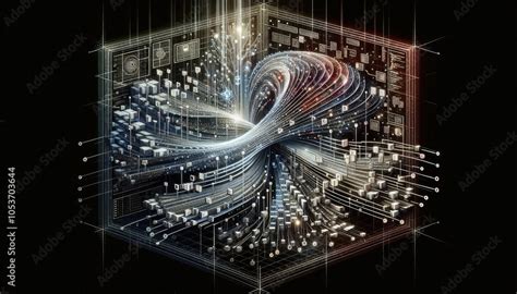 3d Matrix Grid Representing Machine Learning Algorithms Visualizing Ai