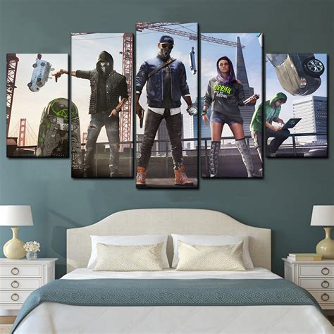 Watch Dogs 2 Marcus Sitara Wrench 5 Piece Canvas Art Wall Decor