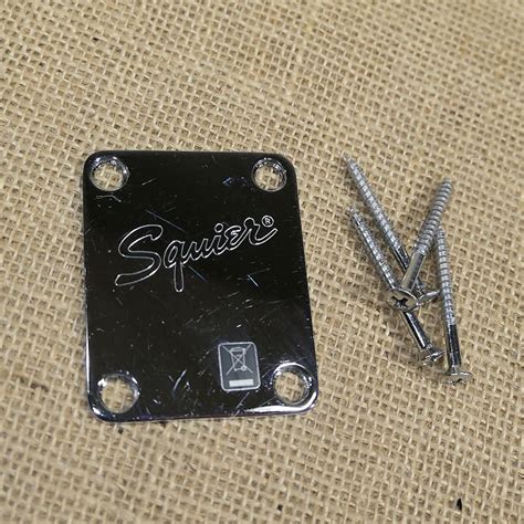 Neck Plate Chrome Genuine 2007 Squier J Bass Affinity Df05 Reverb
