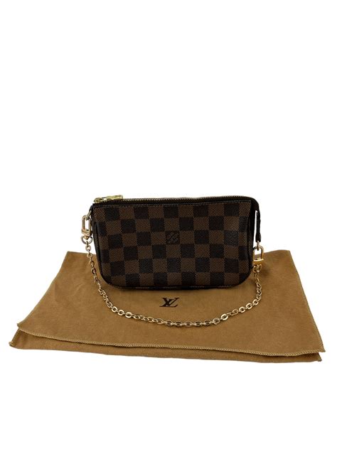 Louis Vuitton Bucket Pochette Accessories Damier Ebene I Love Handbags